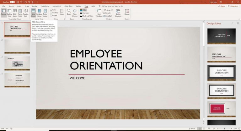 Har du kopierar en designmall i PowerPoint till en annan presentation ...